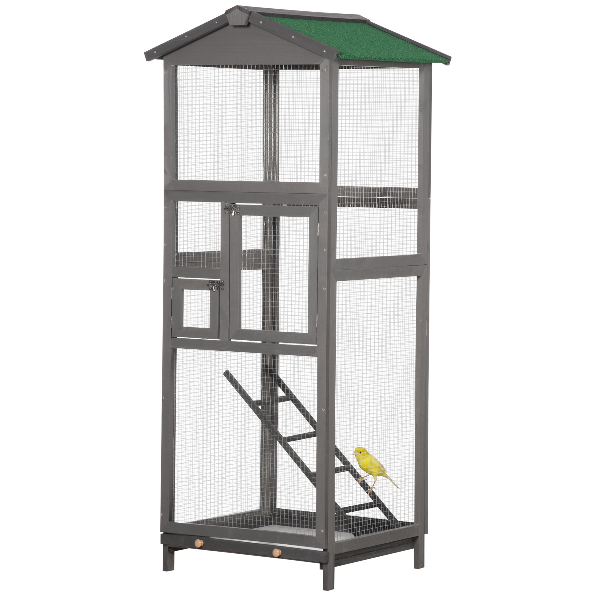 PawHut 65" Outdoor Bird Aviary with Pull Out Tray Spacious Design