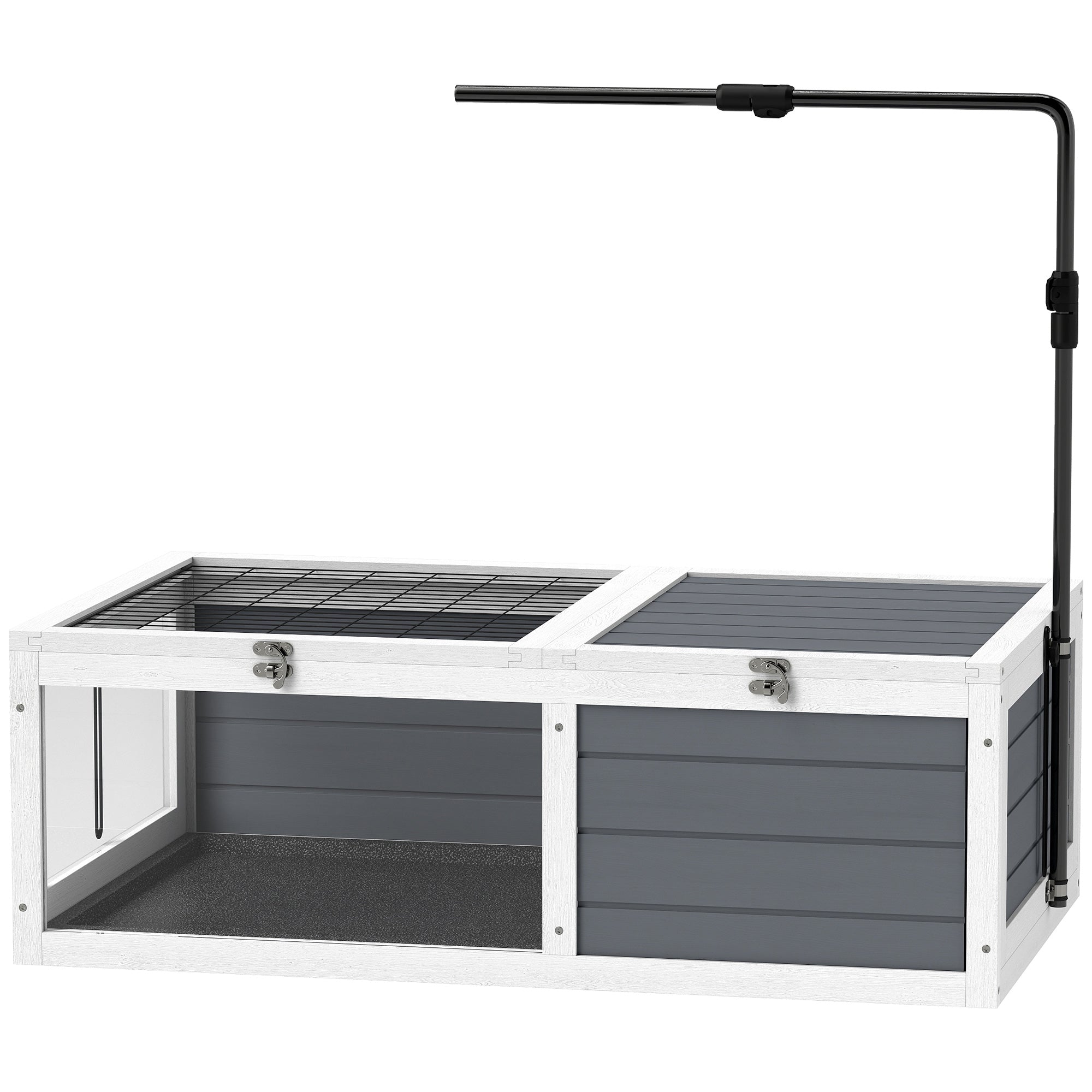 PawHut Tortoise House, Wooden Tortoise Table, Tortoise Enclosure with ...