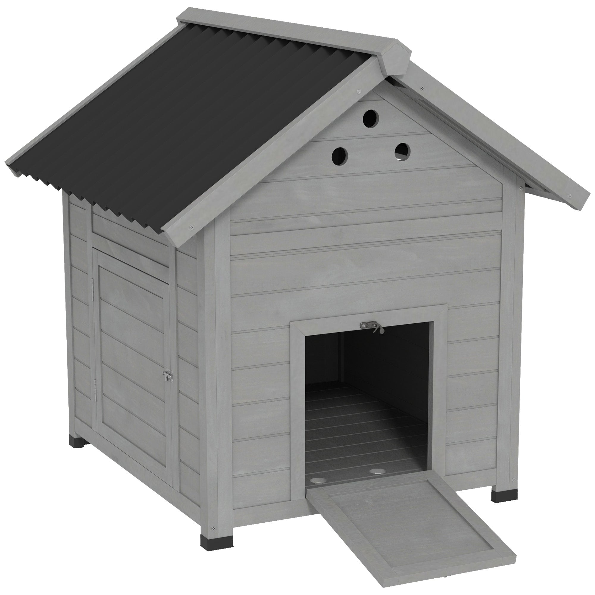 Pawhut Duck Coop, Wooden Duck House, Outdoor Small Animal House with ...