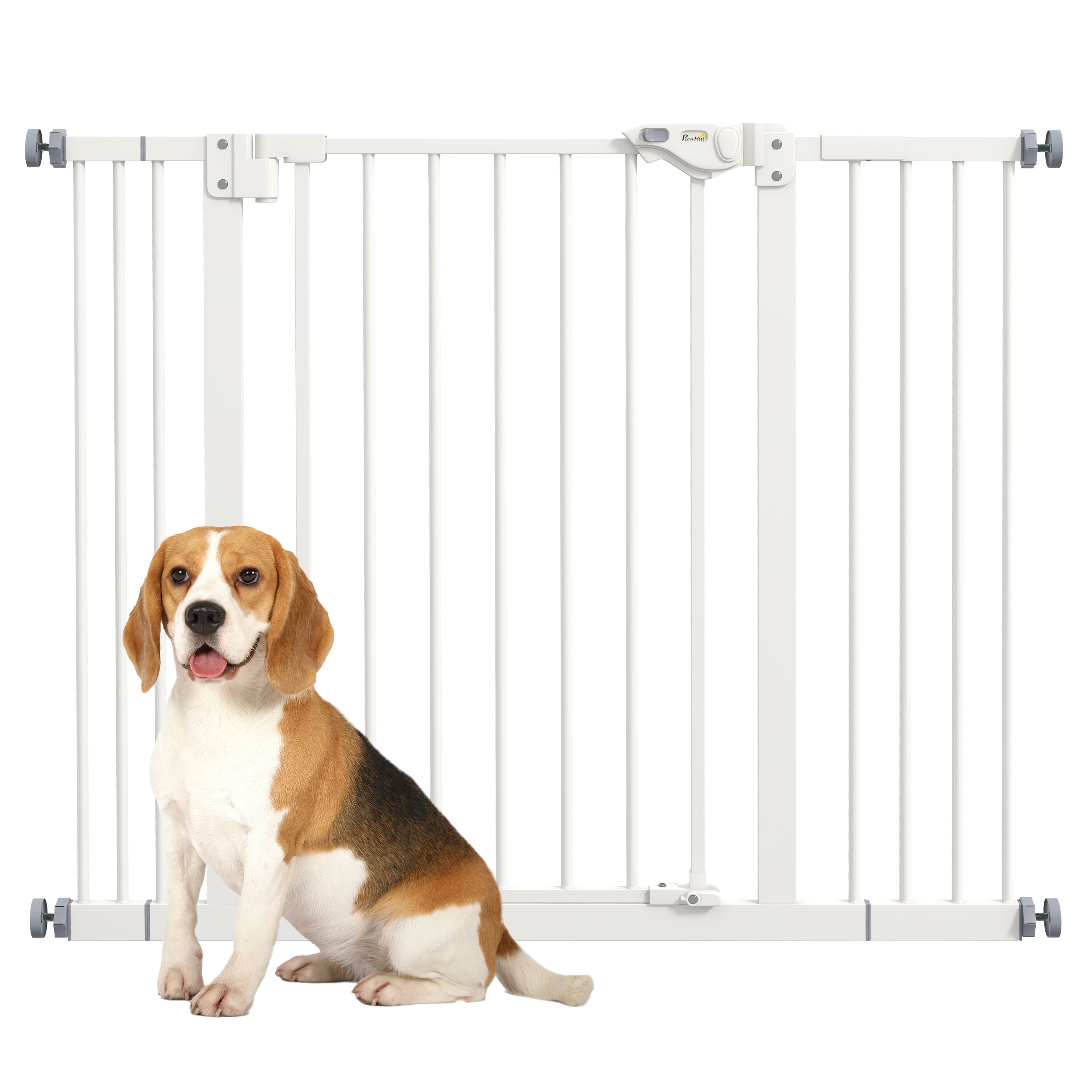 PawHut Dog Safety Gate, Pets Barrier for Stair, Doorway, Hallway, 74 ...